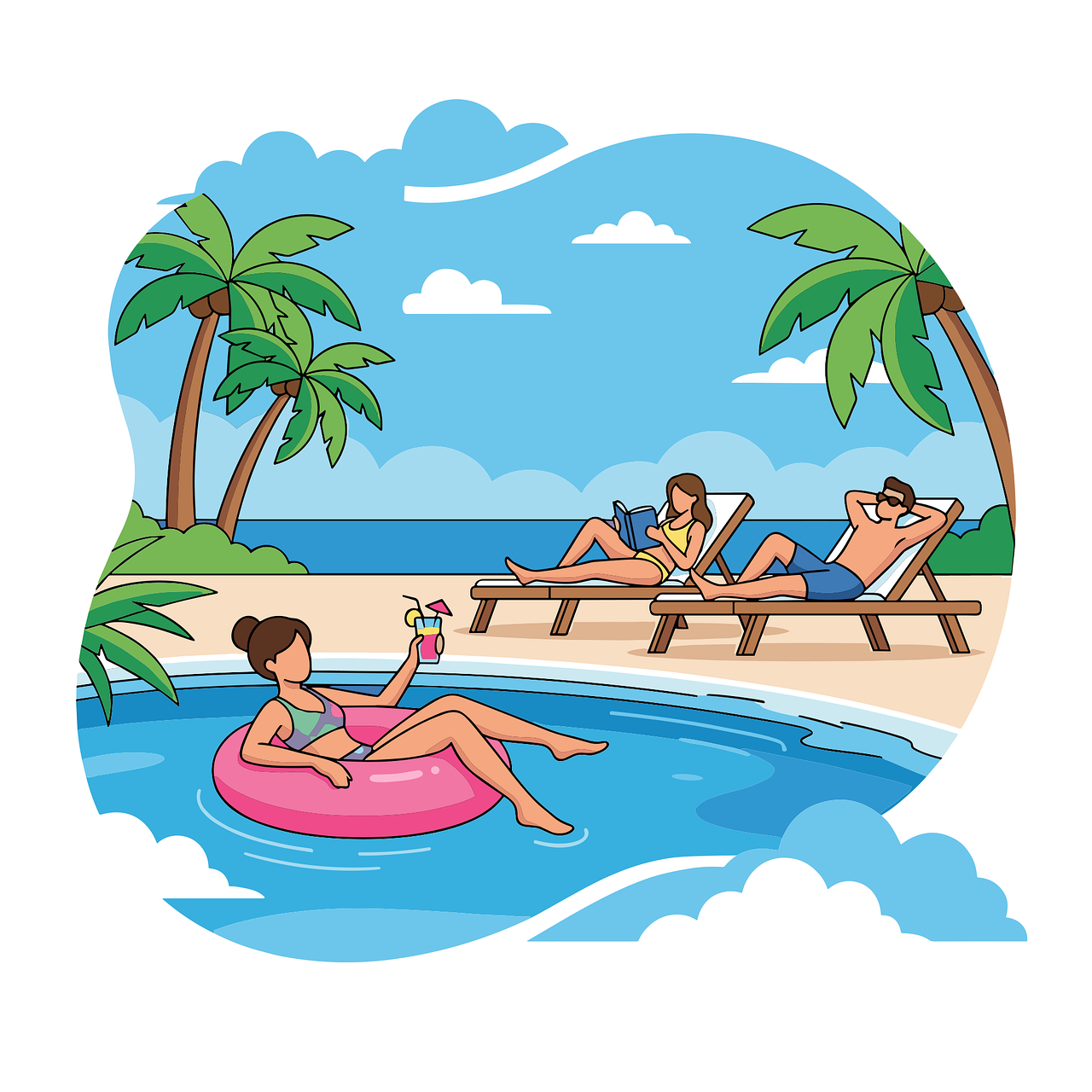 Download Summer Holidays, Tropical Resort, Poolside Relaxation. Royalty ...