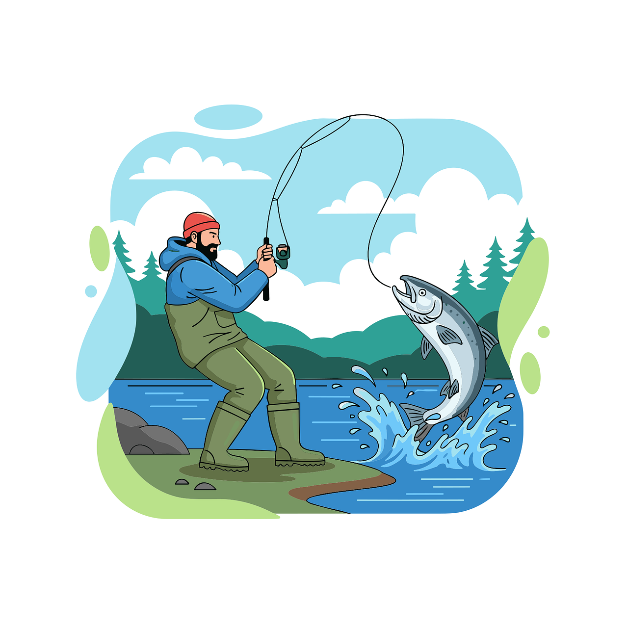 Download Fishing Action, Big Fish Catch, Sport Fishing. Royalty-Free ...