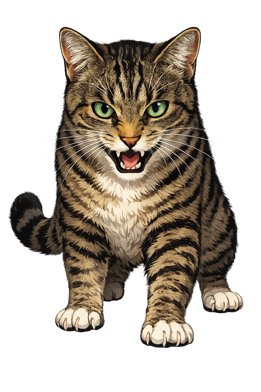 Download Angry Cat, Aggressive Cat, Wild Cat. Royalty-Free Vector ...