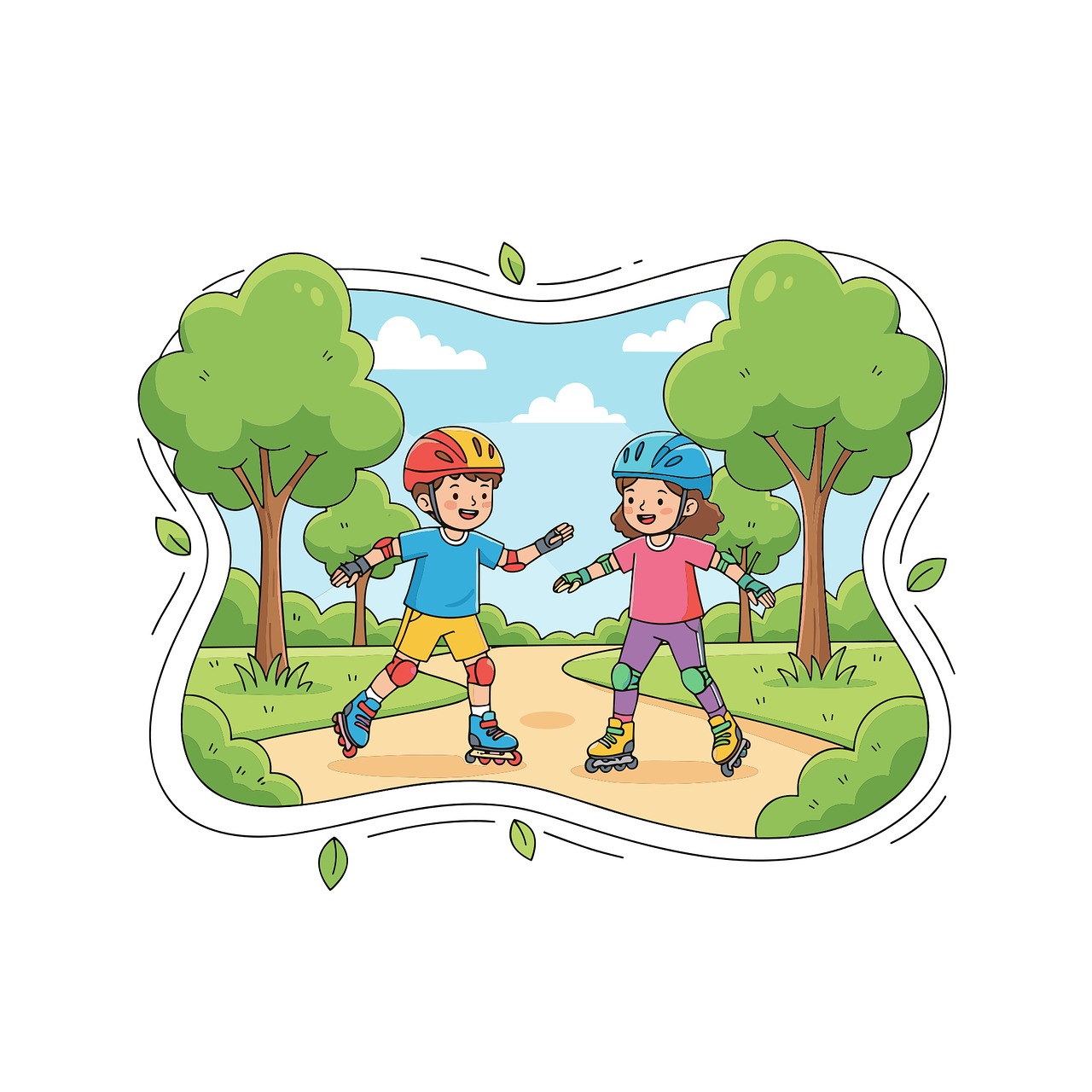 Free Children Skating Vector Art - Download 1,371+ Children Skating ...