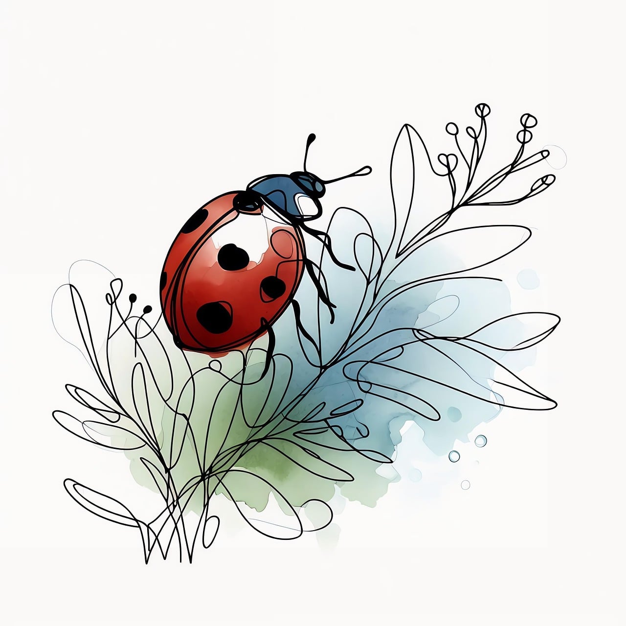 Download Ladybird, Ladybug, Line. Royalty-Free Stock Illustration Image ...