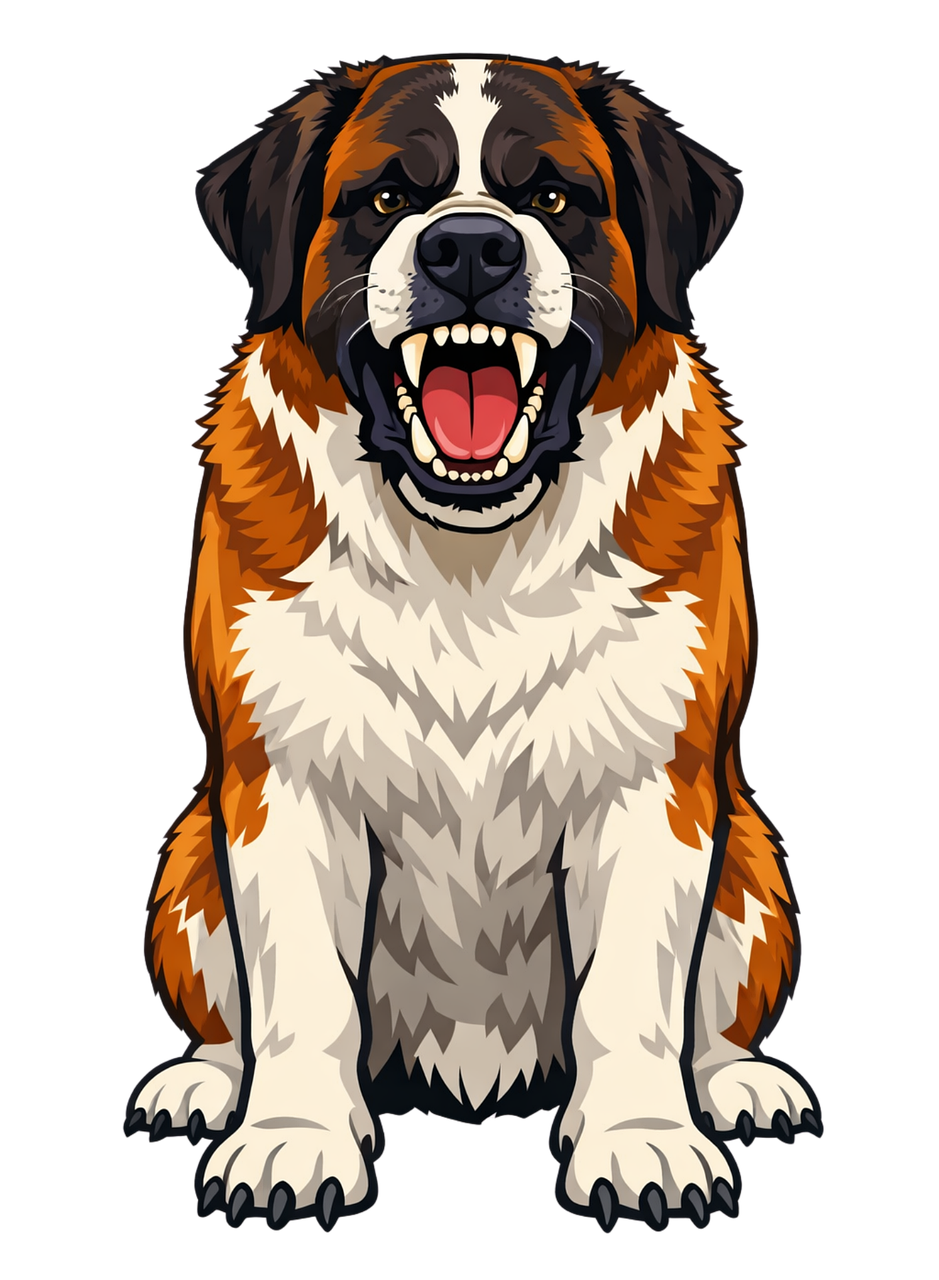 Download Saint Bernard, Aggressive Dog, Guard Dog. Royalty-Free Vector ...
