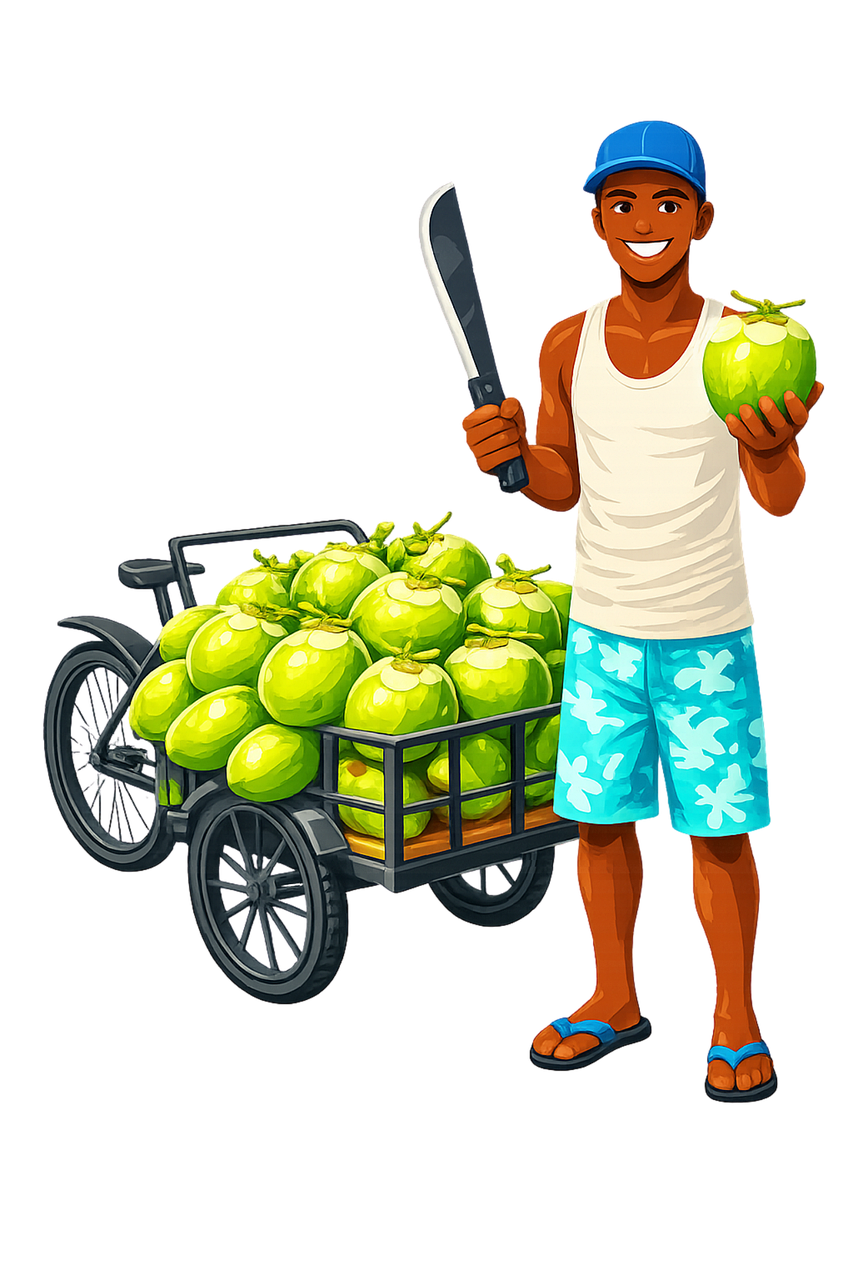 Download Brazil, Brazilian Culture, Coconut Vendor. Royalty-Free Vector ...