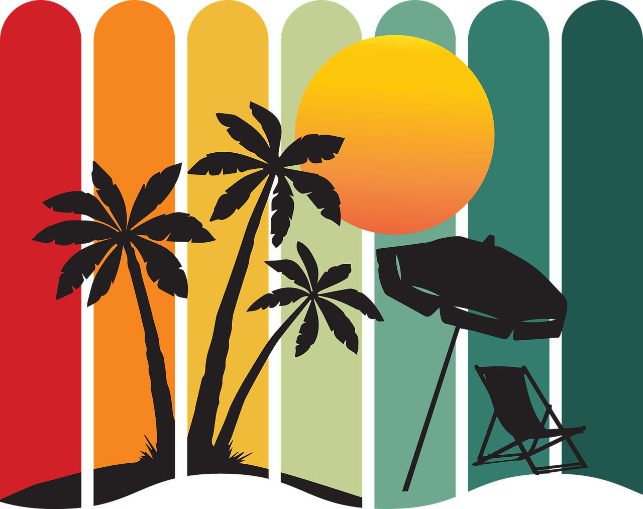 Download Beach, Palm Trees, Summer. Royalty-Free Vector Graphic - Pixabay