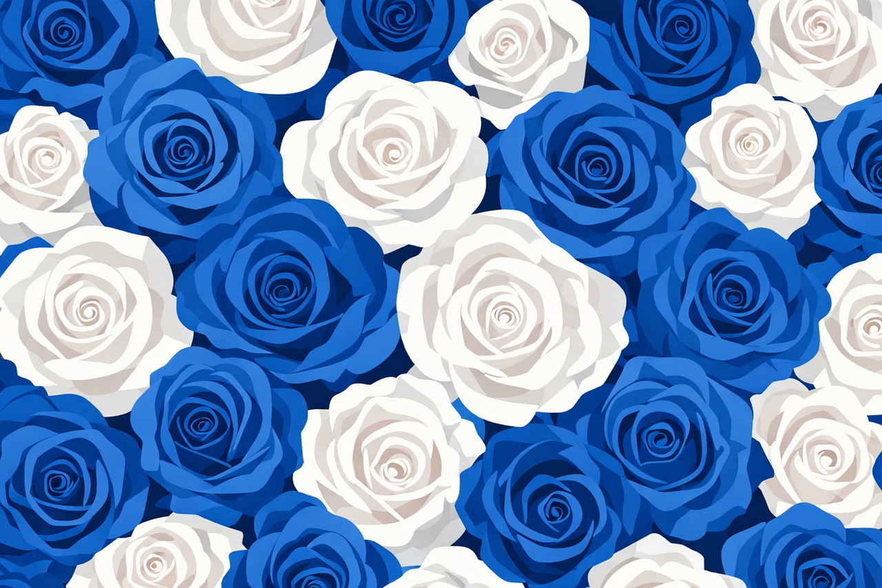 Download Blue Roses, White Roses, Rose Pattern. Royalty-Free Vector ...