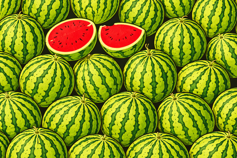 Download Watermelons, Fruit Pattern, Summer Fruit. Royalty-Free Vector ...