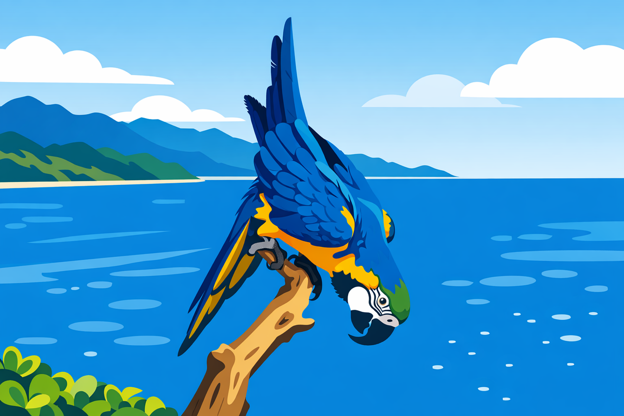 Download Parrot, Macaw, Blue And Yellow Macaw. Royalty-Free Vector ...