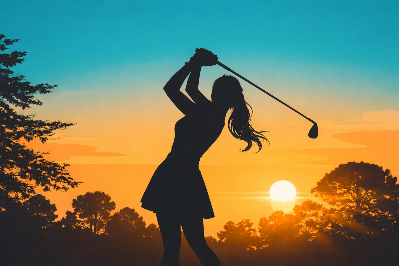 Download Golf, Female Golfer, Sunset. Royalty-Free Vector Graphic - Pixabay
