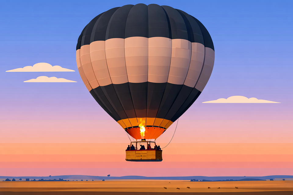 Download Hot Air Balloon, Balloon Ride, Safari. Royalty-Free Vector ...