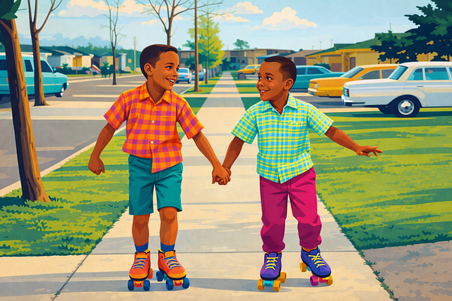 Download Children Friendship, Kids Holding Hands, Roller Skating Kids ...