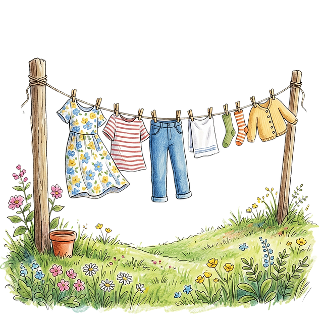 Download Laundry, Clothesline, Garden. Royalty-Free Stock Illustration ...
