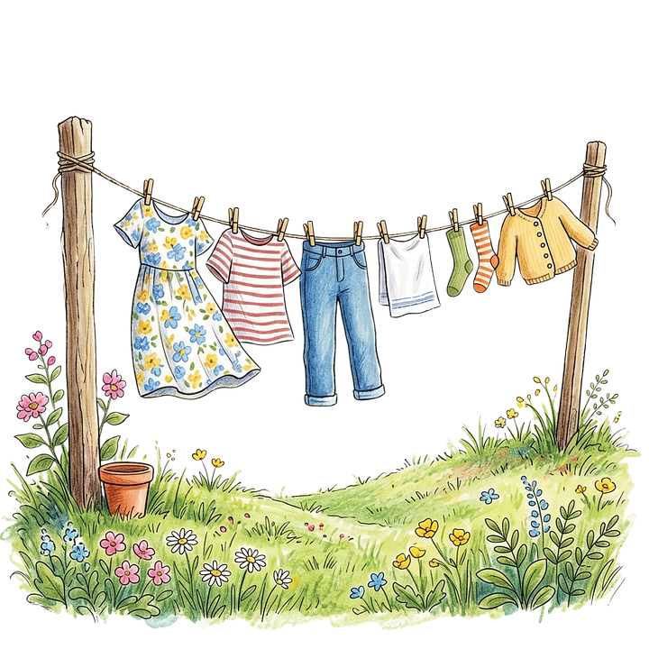 Download Laundry, Clothesline, Garden. Royalty-Free Stock Illustration ...