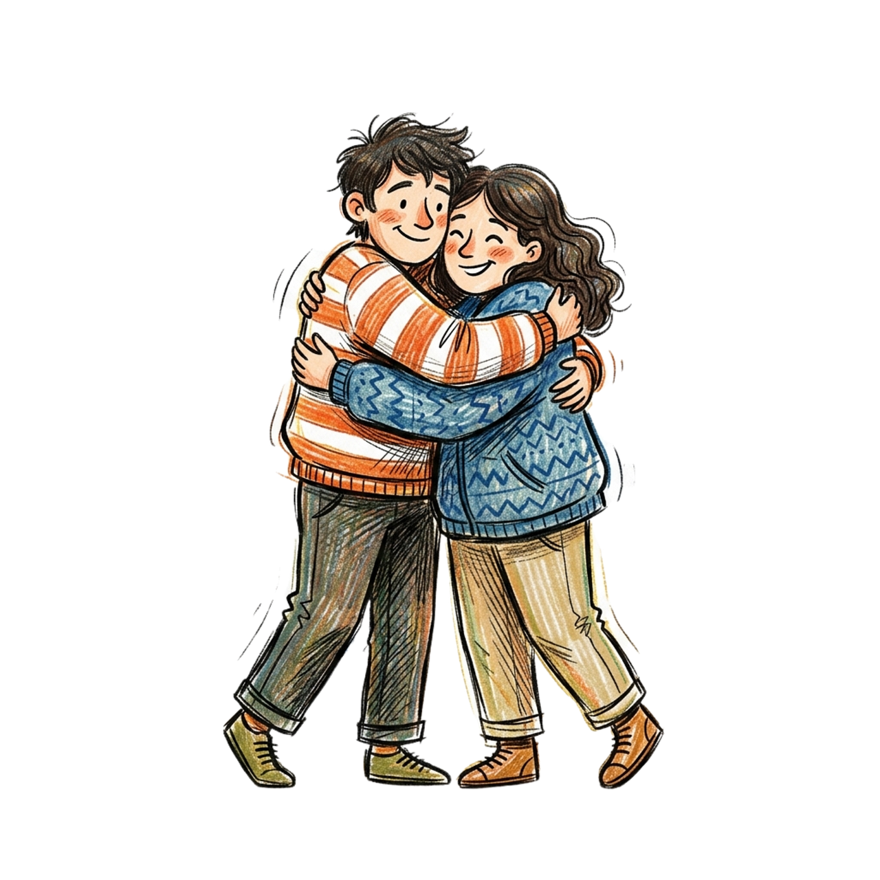 Download Hug, Drawn, Friendship. Royalty-Free Stock Illustration Image ...