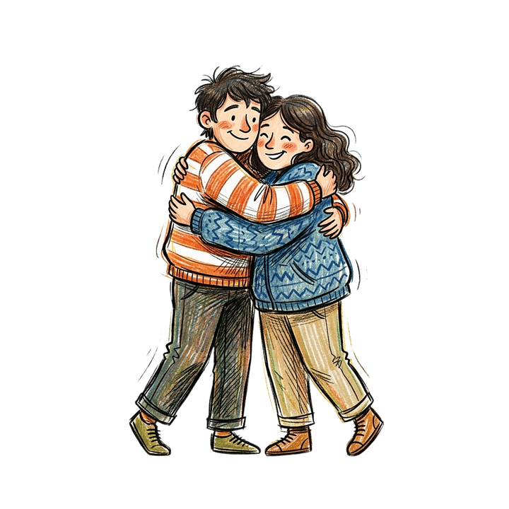Download Hug, Drawn, Friendship. Royalty-Free Stock Illustration Image ...