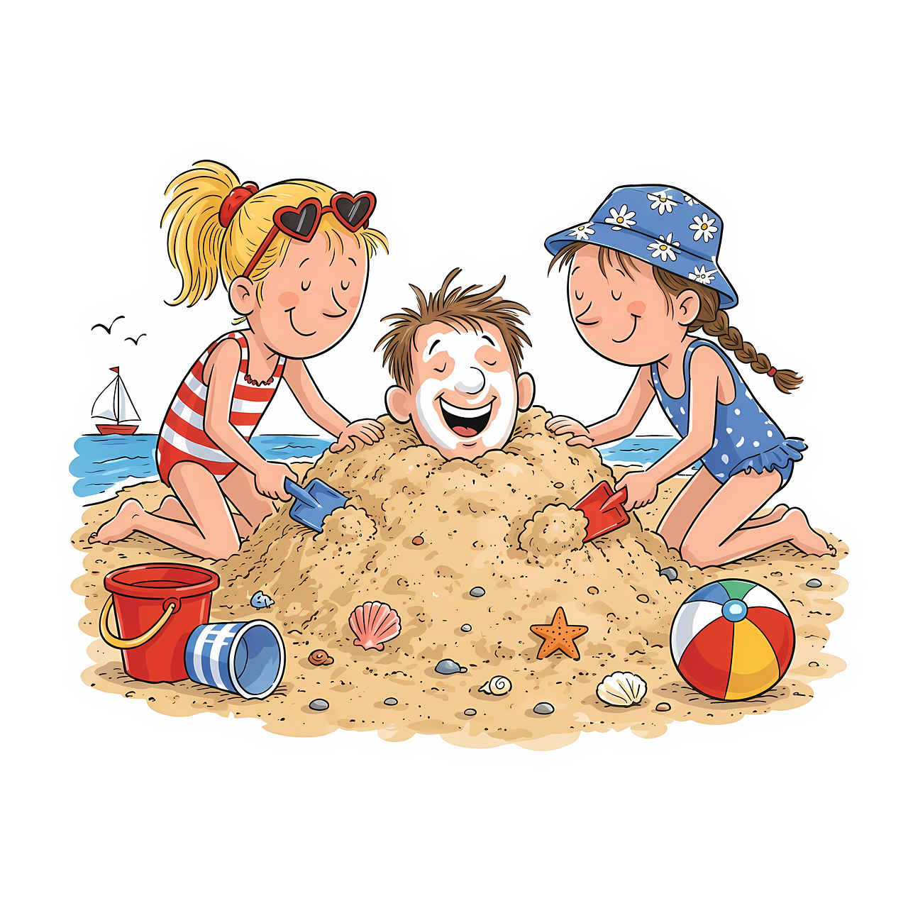 Download Children, Beach, Summer Fun. Royalty-Free Stock Illustration ...