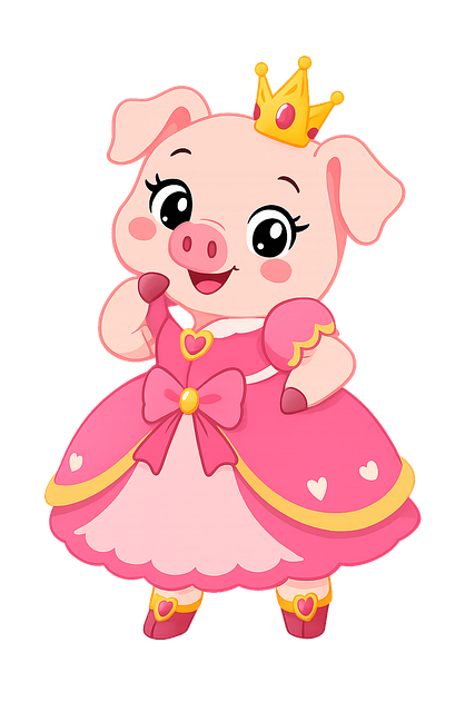 Download Princess Pig, Cute Pig, Pink Dress. Royalty-Free Vector ...