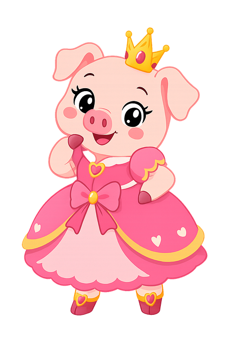Download Princess Pig, Cute Pig, Pink Dress. Royalty-Free Vector ...