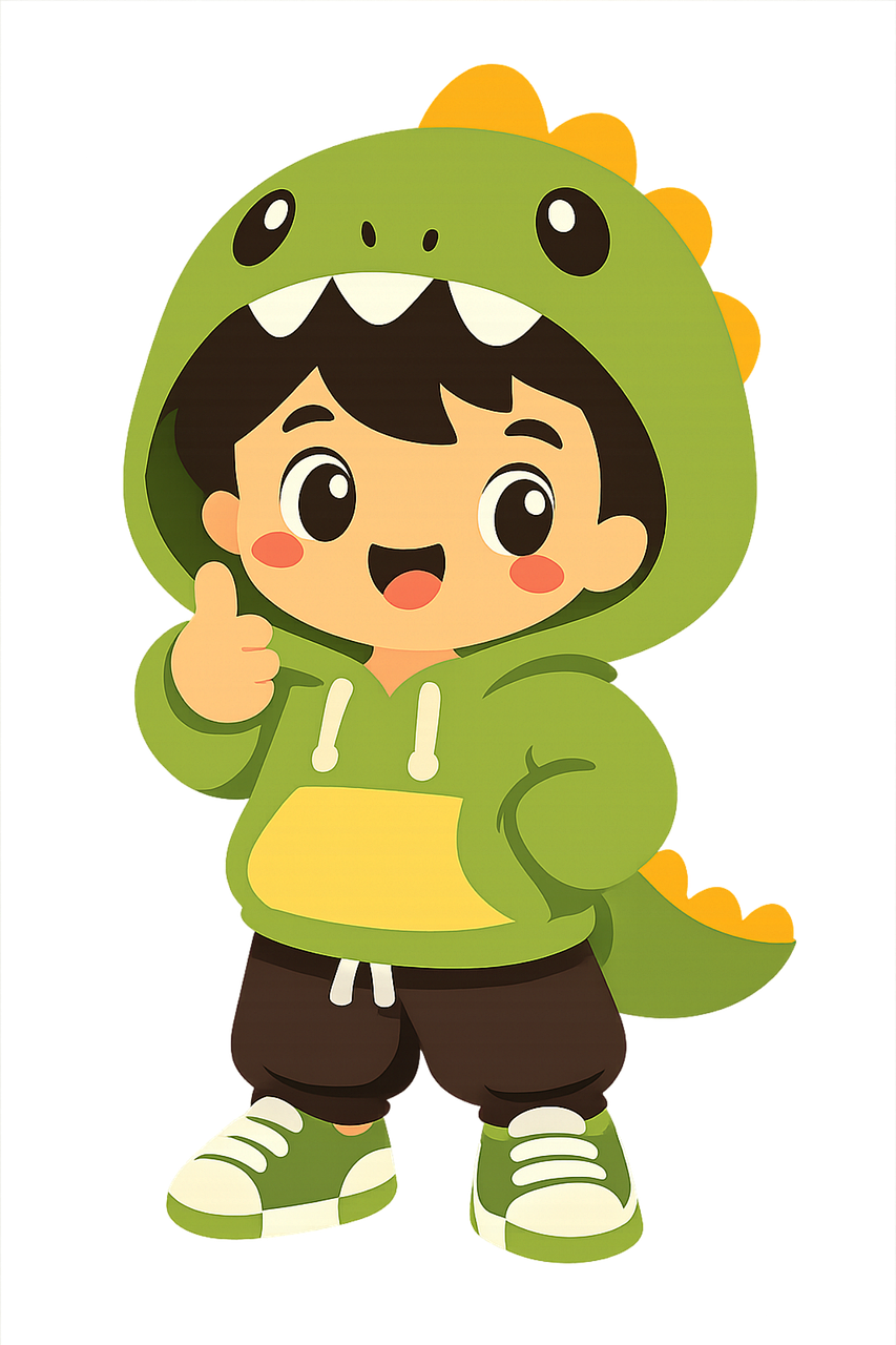 Download Boy, Dinosaur Costume, Green Hoodie. Royalty-Free Vector ...
