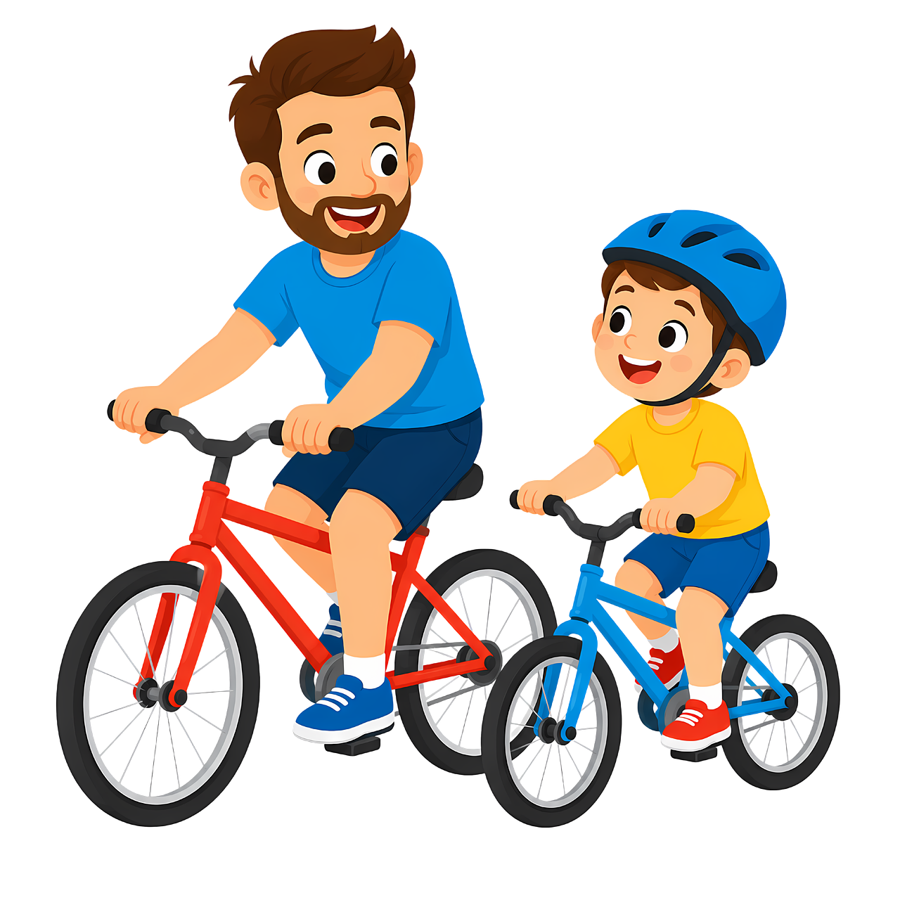 Download Father, Child, Bike Ride. Royalty-Free Stock Illustration ...