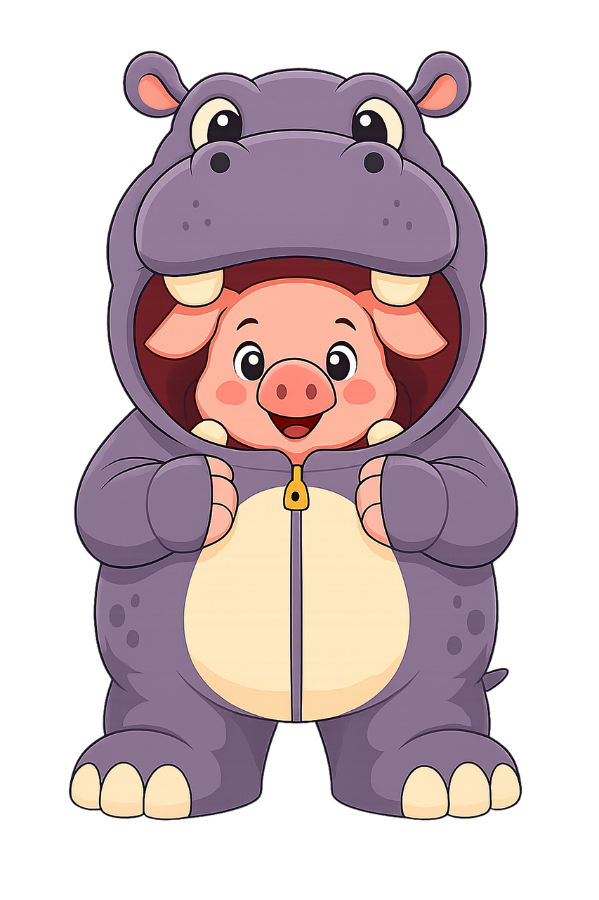 Download Piglet, Hippopotamus, Animal Costume. Royalty-Free Vector ...