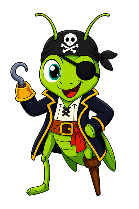 Download Grasshopper, Pirate, Cartoon. Royalty-Free Vector Graphic ...