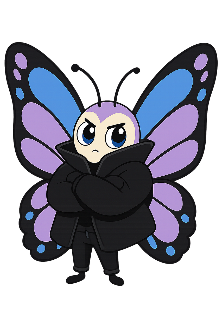 Download Butterfly Mascot, Secret Agent, Colorful Wings. Royalty-Free ...