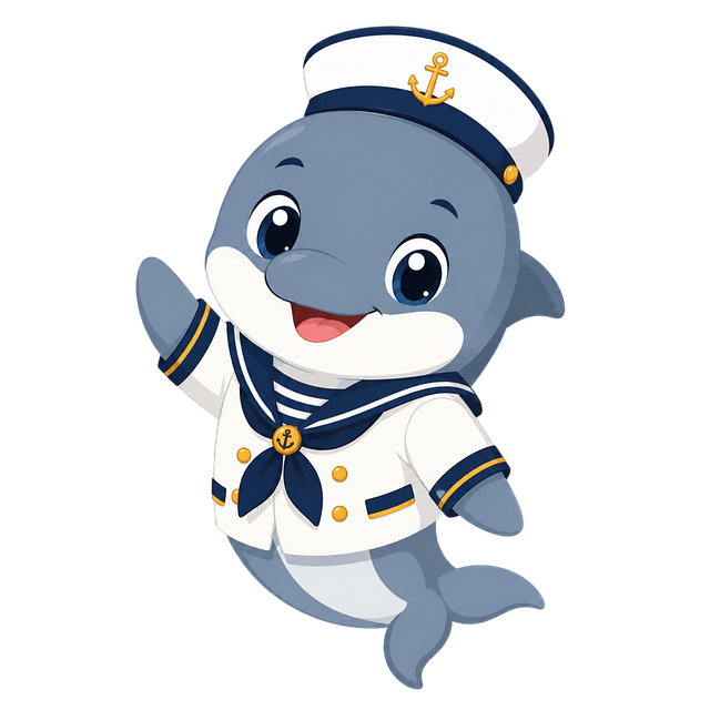 Download Dolphin, Mascot, Captain Hat. Royalty-Free Vector Graphic ...