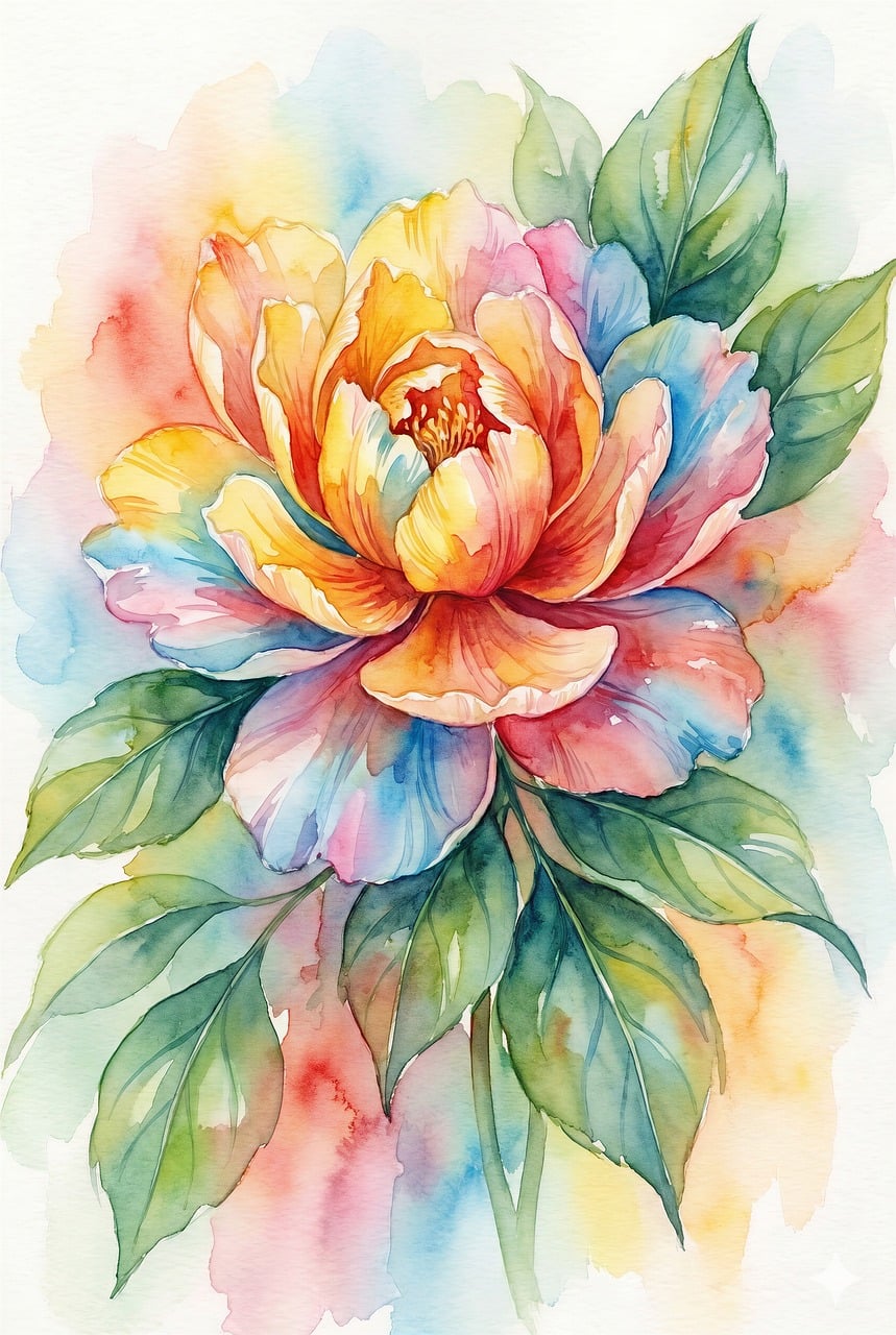Download Flower, Watercolor Art, Pastel Colors. Royalty-Free Stock ...
