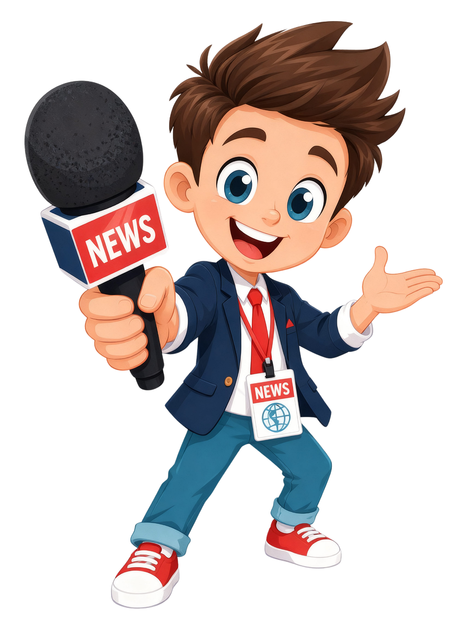 Download Journalist, Microphone, Cartoon Character. Royalty-Free Stock ...