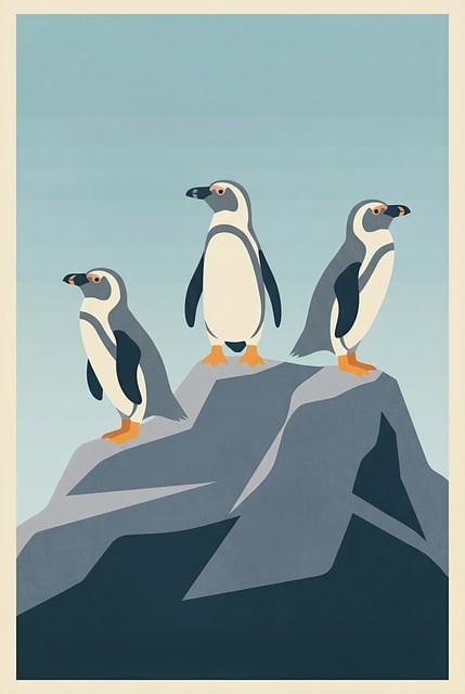 Download Penguin, Rock, Modern Art. Royalty-Free Stock Illustration ...