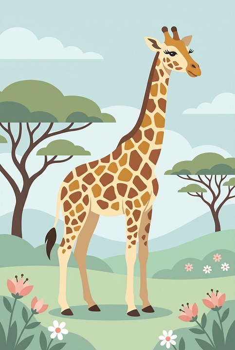 Download Giraffe, Cartoon, Savannah. Royalty-Free Stock Illustration ...