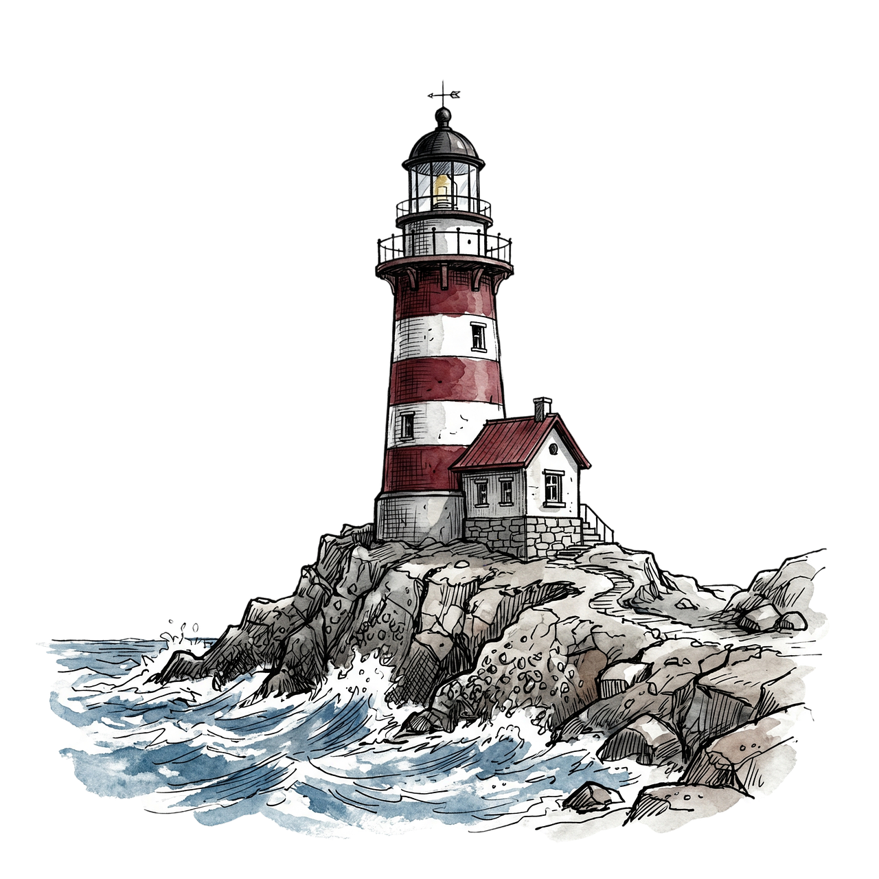 Download Lighthouse, Striped, Tower. Royalty-Free Stock Illustration ...