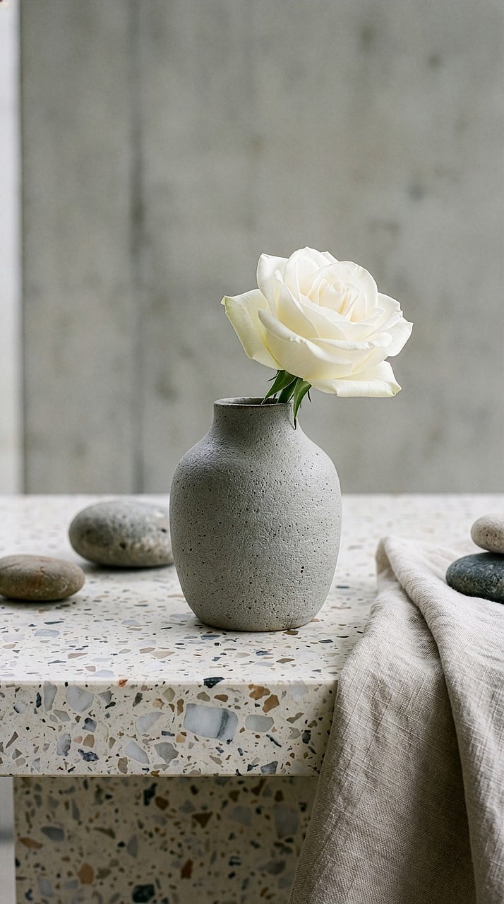 Download White Rose, Vase, Minimalist Design. Royalty-Free Stock ...