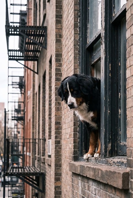 Download Dog, Window, City Street. Royalty-Free Stock Illustration ...