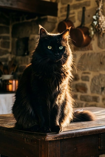 Download Black Cat, Long-Haired, Pet. Royalty-Free Stock Illustration ...