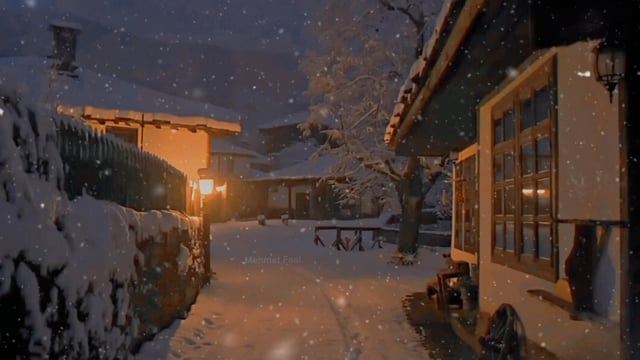 Night, Snow, Houses. Free Stock Video - Pixabay