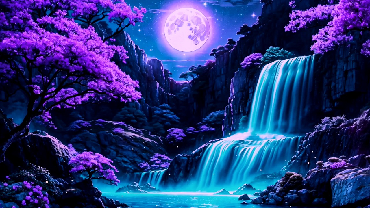 Waterfall, Moon, Moonlight. Free Stock Video - Pixabay
