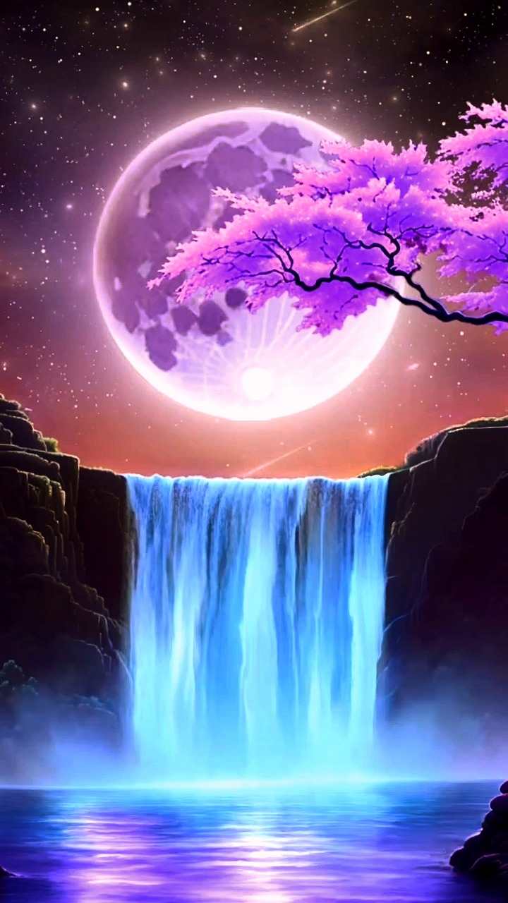 Ai Generated, Waterfall, Moonlight. Free Stock Video - Pixabay