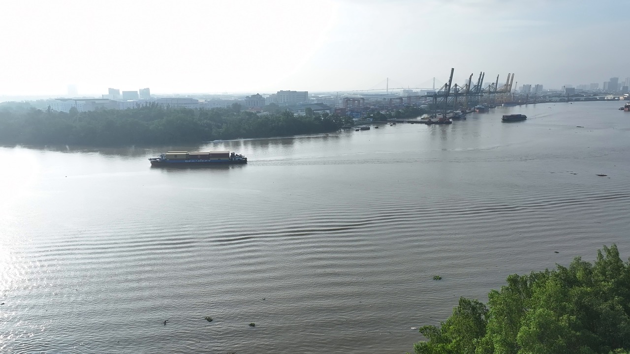 Saigon River Cruise, Boat Across The River, Harbor. Free Stock Video ...