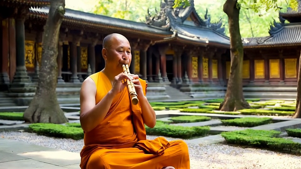Monk, Buddhist, Flute. Free Stock Video - Pixabay