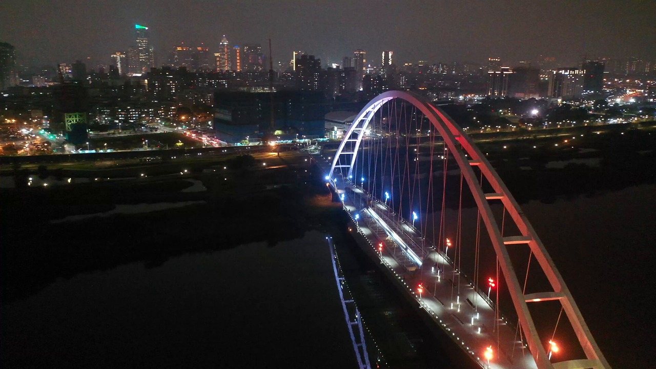 Crescent Bridge, Aerial Photography, Night View. Free Stock Video - Pixabay