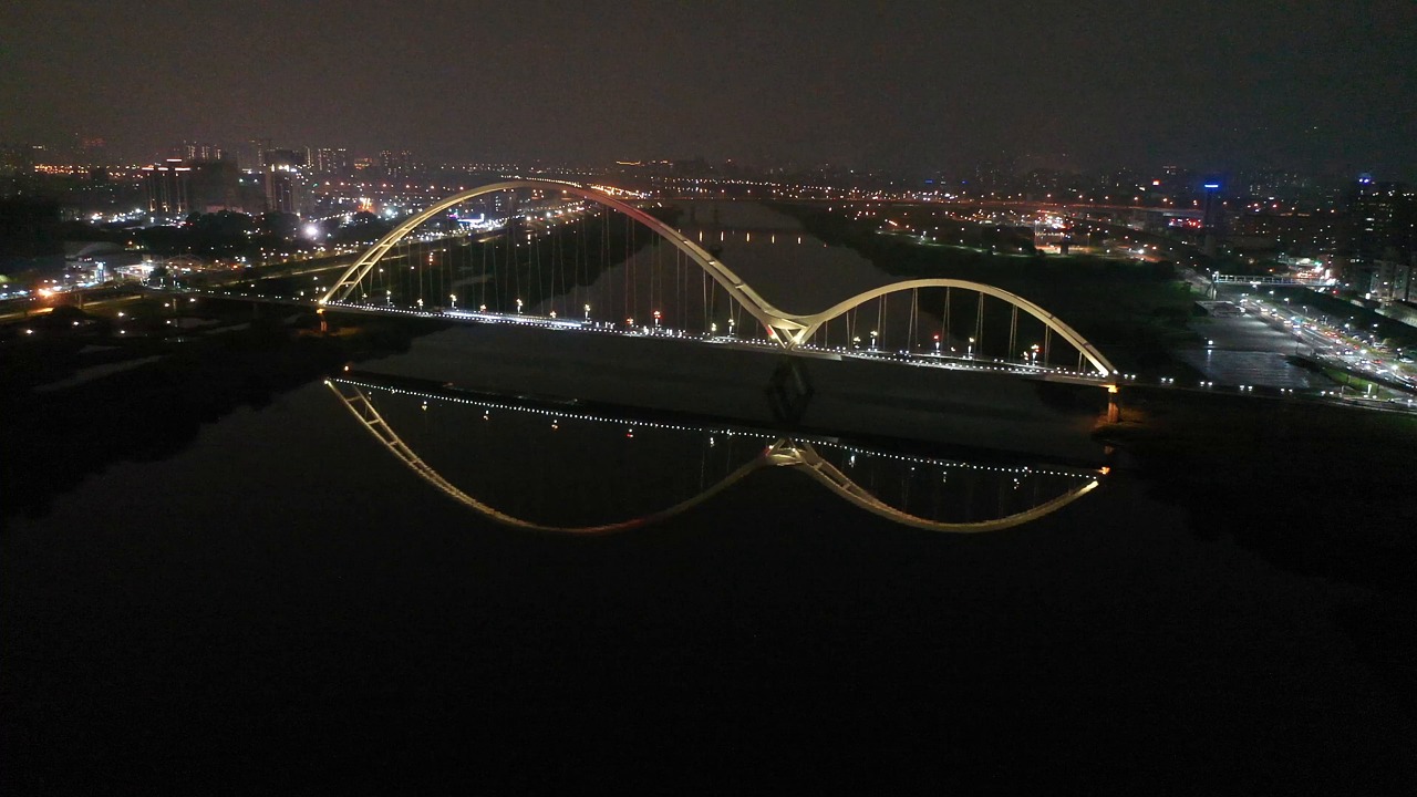 Crescent Bridge, Aerial Photography, Night View. Free Stock Video - Pixabay