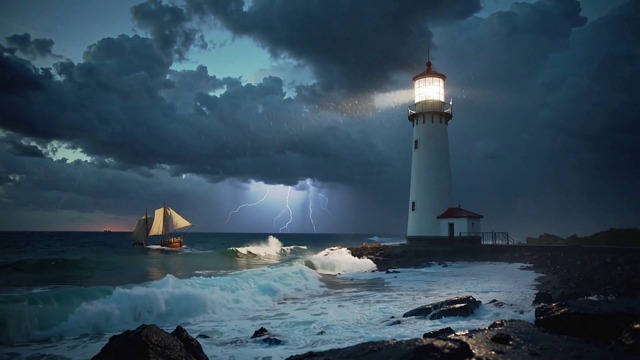 Lighthouse, Sea, Light From Lighthouse. Free Stock Video - Pixabay