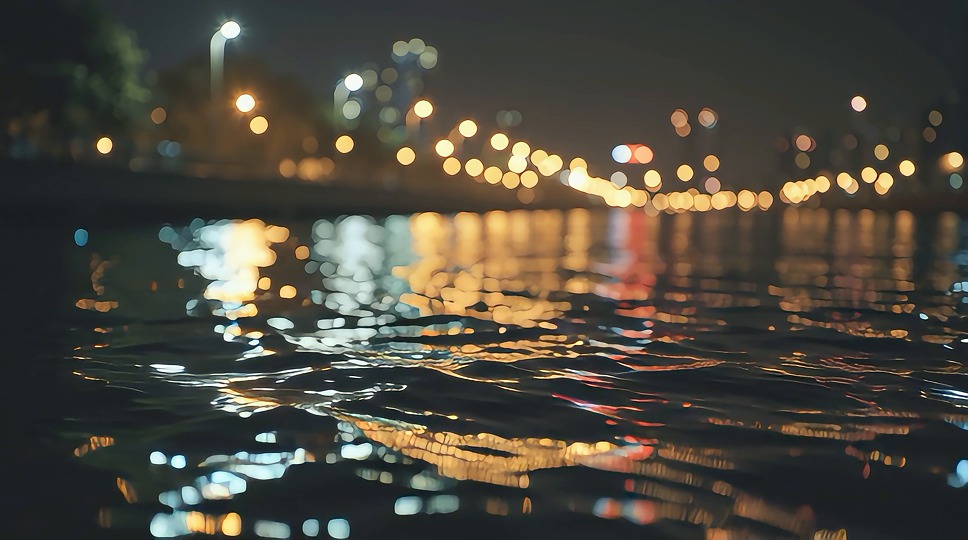 Cinematic City At Night, City Lights Reflection, Neon Glow. Free Stock ...