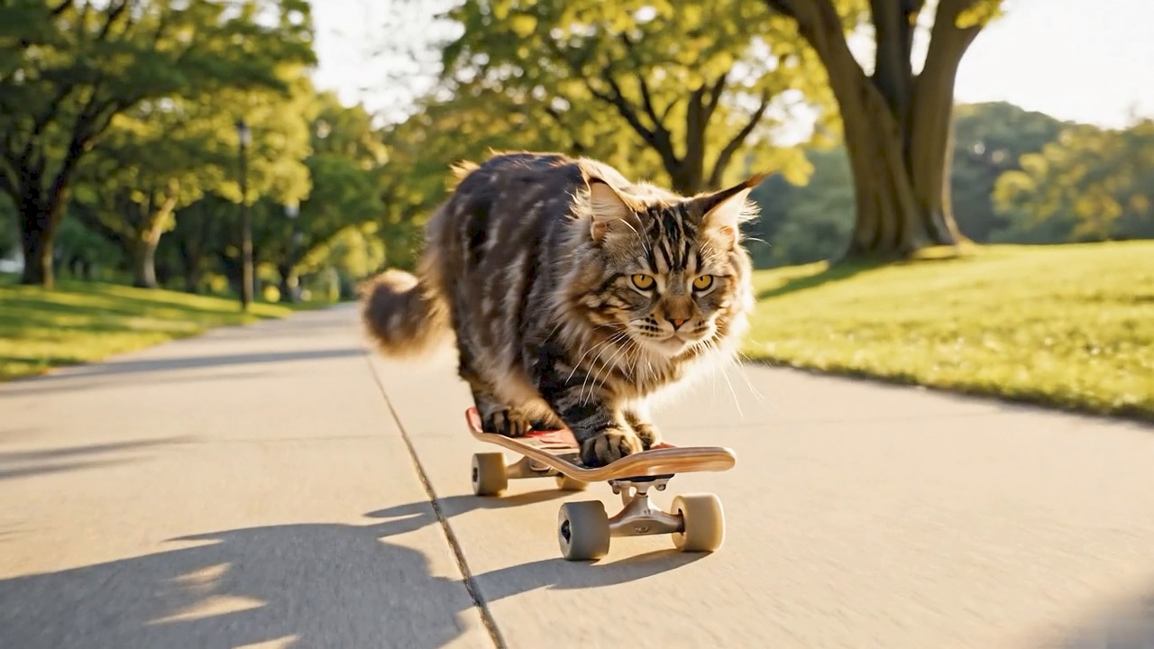 Cat Snowboarding, Snowboarding Cat, Cat On Snowboard. Free Stock Video ...