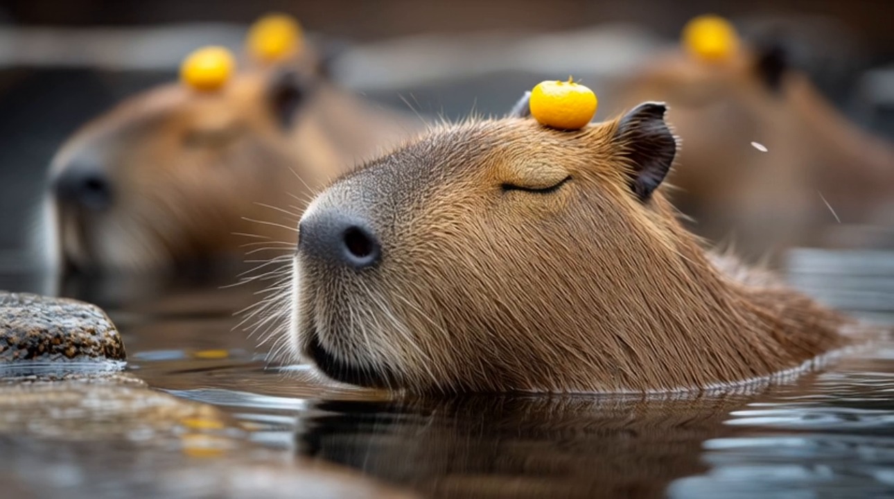 Capybara, Hot Spring, Onsen. Free Stock Video - Pixabay