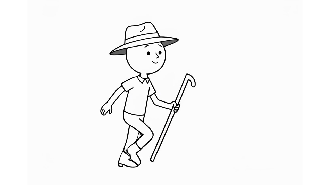 Hiker, 2D Character, Walking Stick. Free Stock Video - Pixabay