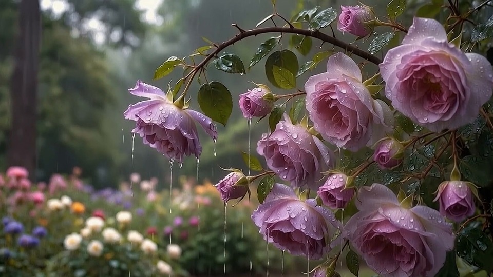 Rosas Chuva - Free video on Pixabay