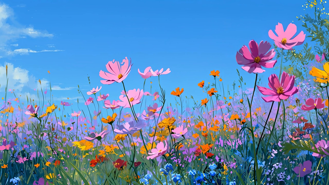 Animado Flor De Cosmos Prado - Free video on Pixabay
