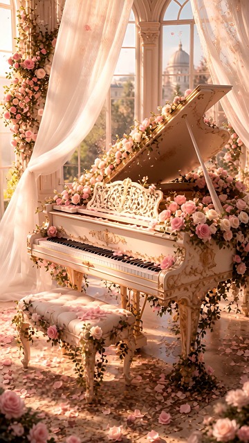 Ai Generiert Klavier Rosen - Free video on Pixabay
